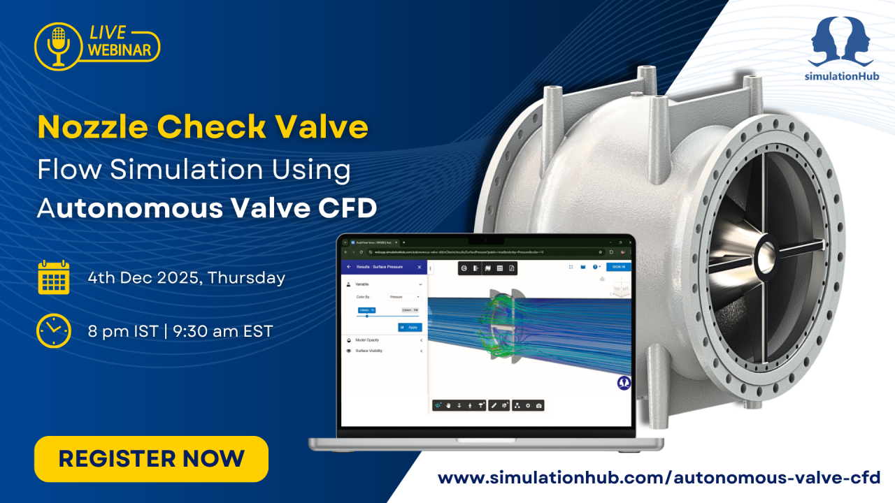 Nozzle Check Valve flow simulation using Autonomous Valve CFD